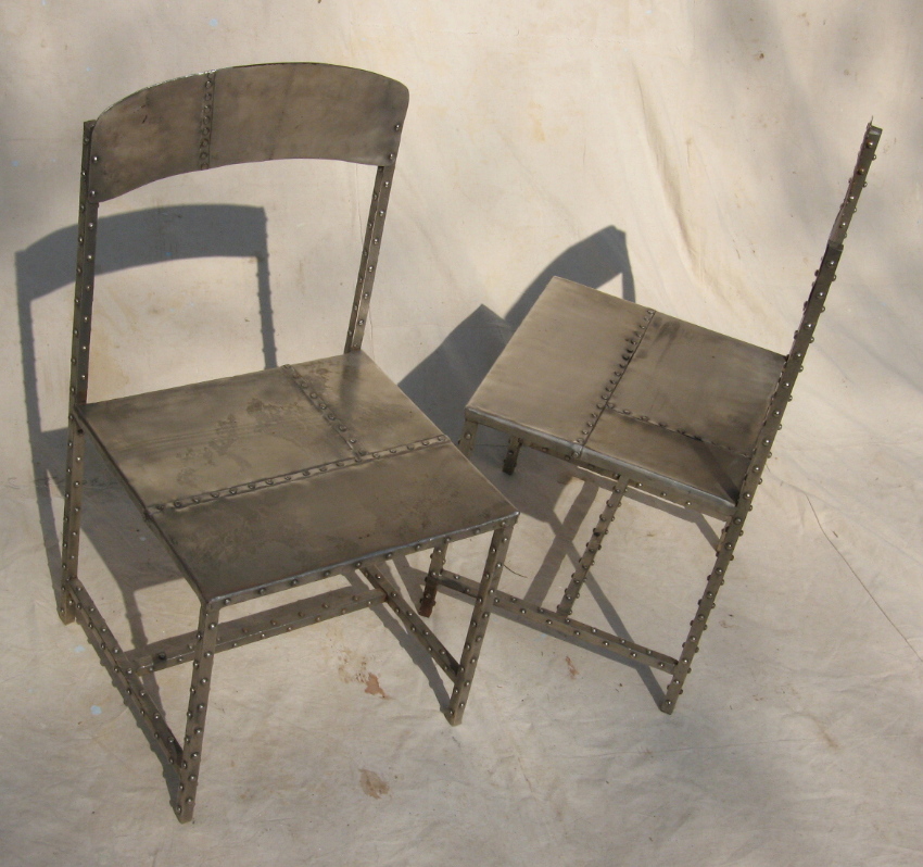 POLISHED STEEL RIVET CHAIRS
